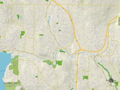'Political Map of Bothell, WA' Posters | AllPosters.com