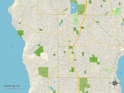'Political Map of Shoreline, WA' Posters | AllPosters.com