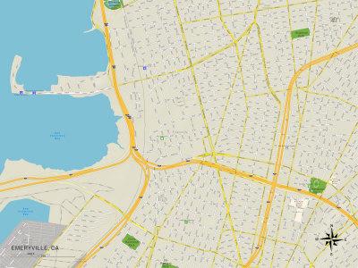 'Political Map of Emeryville, CA' Posters - | AllPosters.com