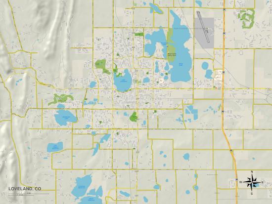 'Political Map of Loveland, CO' Poster | AllPosters.com