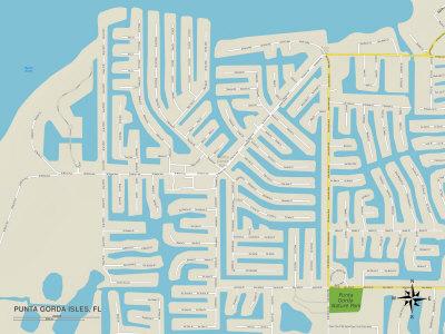 'Political Map of Punta Gorda Isles, FL' Posters | AllPosters.com