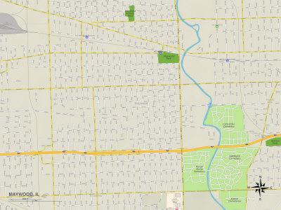 'Political Map of Maywood, IL' Posters - | AllPosters.com