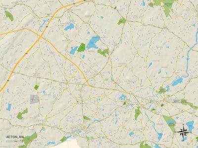 'Political Map of Acton, MA' Posters | AllPosters.com