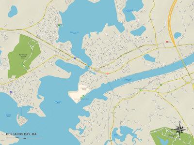 'Political Map of Buzzards Bay, MA' Posters | AllPosters.com