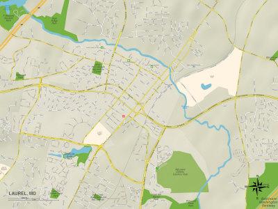 'Political Map of Laurel, MD' Poster | AllPosters.com
