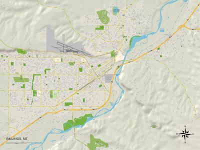 'Political Map of Billings, MT' Art | AllPosters.com