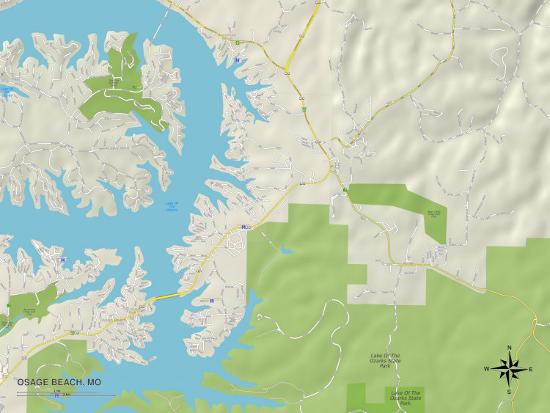 'Political Map of Osage Beach, MO' Art | AllPosters.com