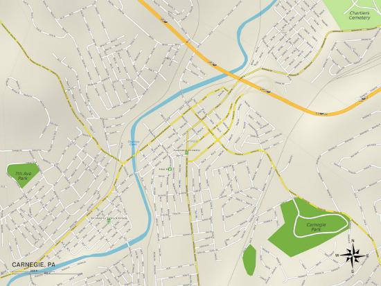 'Political Map of Carnegie, PA' Poster | AllPosters.com