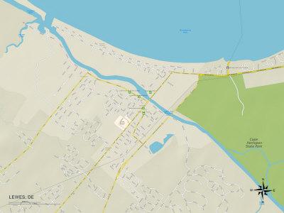 'Political Map of Lewes, DE' Prints | AllPosters.com