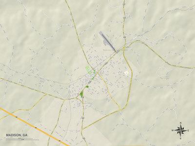 'Political Map of Madison, GA' Prints | AllPosters.com