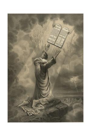 'Moses Receiving the Ten Commandments' Giclee Print - Science Source ...
