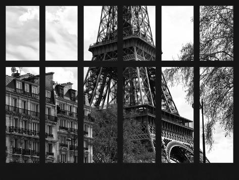 Window View - the Eiffel Tower and Buildings of Parisian Architecture ...