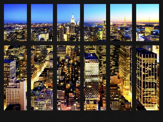 'Window View - Skyline of Manhattan by Night - Midtown Manhattan ...