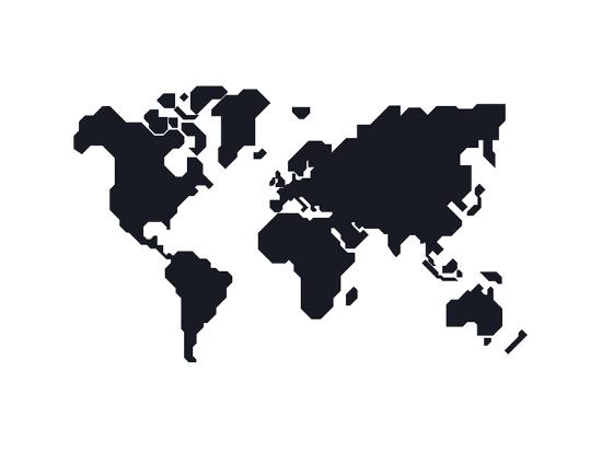 'World Map Stylized' Posters - NaxArt | AllPosters.com