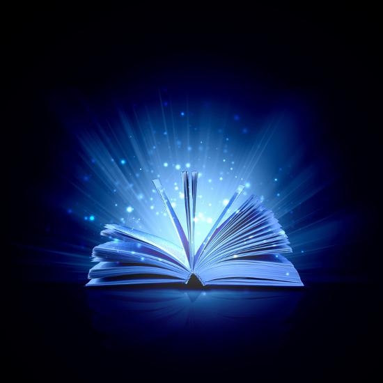 'Image of Opened Magic Book with Magic Lights' Photographic Print ...