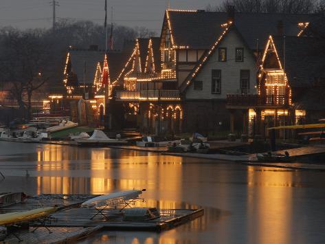 'A Portion of Philadelphia's Boathouse Row is Shown at Dusk Thursday ...