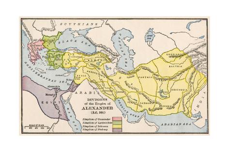 'Map Showing the Divisions of the Empire of Alexander the Great After ...