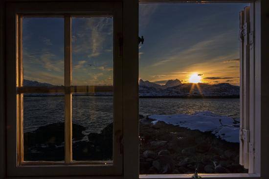 'Sunrise Seeing Through Window, Reinefjorden, Moskenes, Lofoten, Norway ...