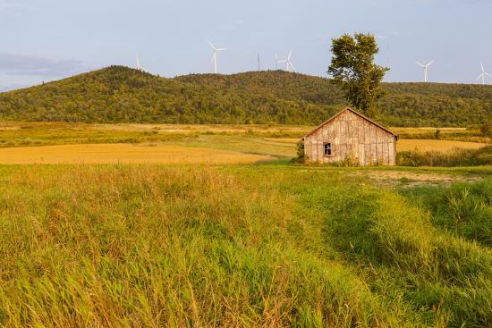 'An Old Farm Building in a Field Next to the Mars Hill Wind Farm in ...