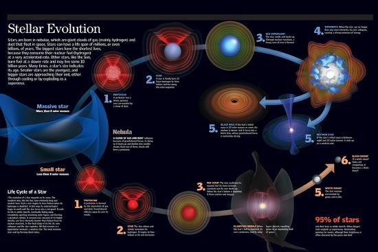 'Infographic About the Stages of a Star Evolution, from its Origin to ...