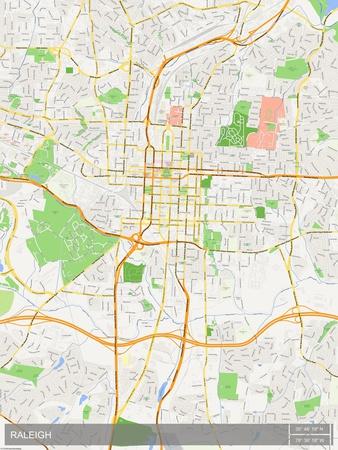 Raleigh, United States of America Map Poster at AllPosters.com