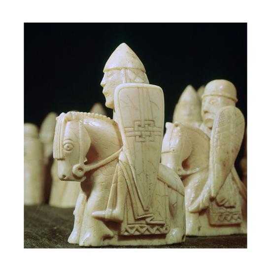 Knights - The Lewis Chessmen, (Norwegian?), c1150-c1200. Artist ...