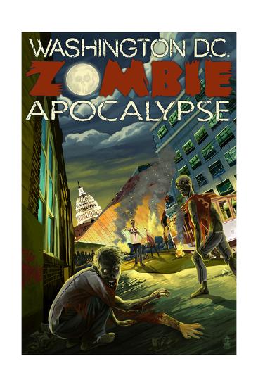 'Washington, DC - Zombie Apocalypse' Prints - Lantern Press ...