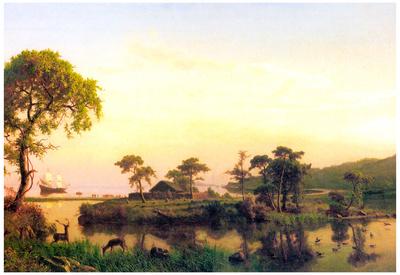 Albert Bierstadt Gosnold on Cuttyhunk 1602 Art Print Poster Prints ...