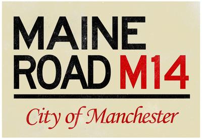 'Maine Road M14 Manchester Road Sign Poster' Prints | AllPosters.com