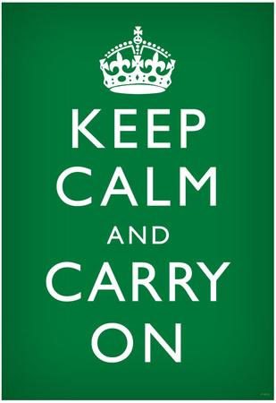 'Keep Calm and Carry On (Motivational, Faded Green) Art Poster Print ...