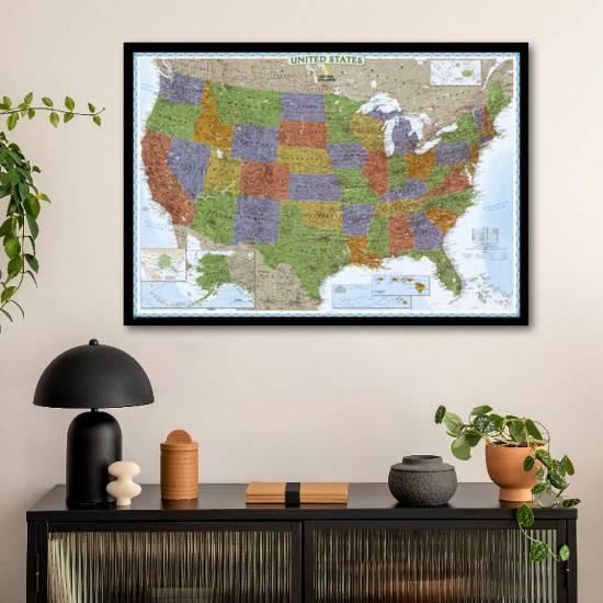 'National Geographic - United States Decorator Map, Enlarged ... 'National Geographic - United States Decorator Map, Enlarged ...