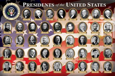Presidents of the United States (2016 Edition) Educational Poster Print ...