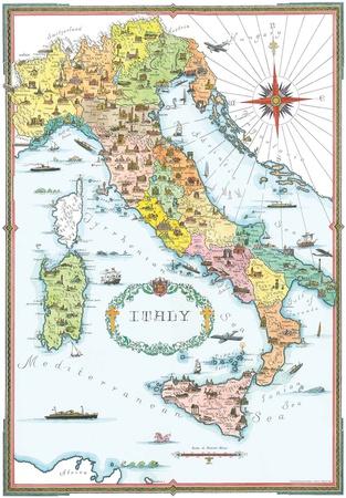 Regions Of Italy Map | AllPosters.com