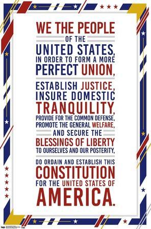 'The United States Of America - Constitution Preamble' Posters ...