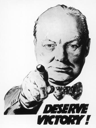Winston Churchill Says We Deserve Victory! Giclee Print | AllPosters.com
