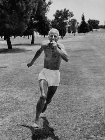 'Trainer Percy Cerutty Running' Photographic Print | AllPosters.com