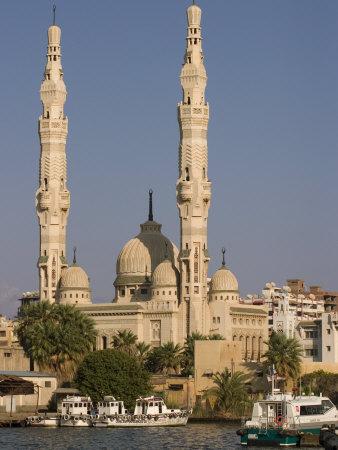 'Port Fuad Mosque and the Suez Canal, Port Said, Egypt, North Africa ...