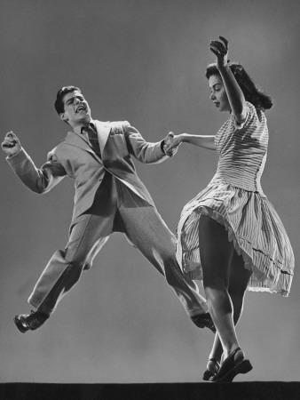 'Kaye Popp and Stanley Catron Demonstrating a Step of the Lindy Hop ...