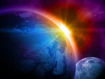 Planet Earth With Sunrise In Space Prints - alanuster | AllPosters.com