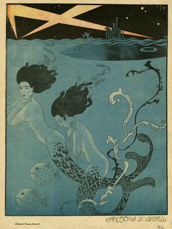 'Mermaids and U-Boats' Giclee Print - Georges Barbier | AllPosters.com
