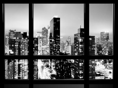 'Window View, Urban Landscape by Night, Misty View, Times Square ...