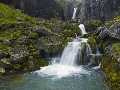 'Mossy Waterfall Along the Strandar River' Photographic Print - Hans ...