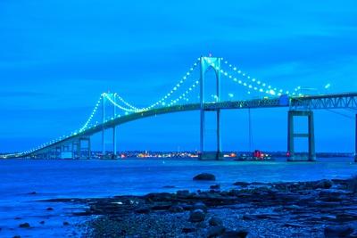Jamestown Bridge Crossing over Bay at Newport Rhode Island Photographic ...