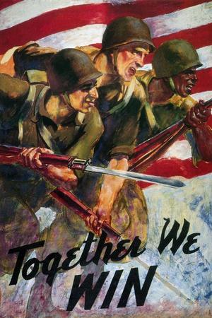 'WWII: Biracial Unity Poster' Giclee Print | AllPosters.com