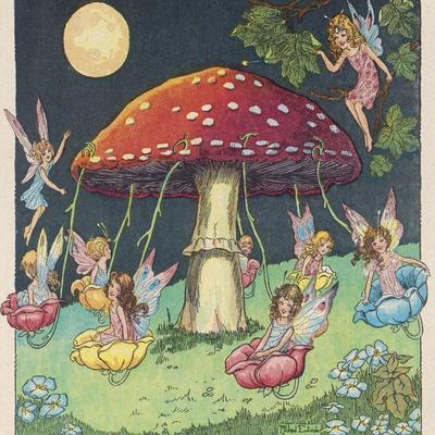 Fairies at Play, a Toadstool Makes a Convenient Merry-Go- Round ...