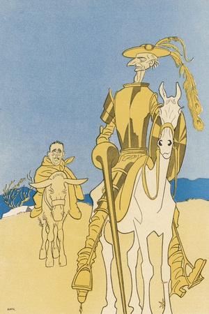 'Sir Edward Grey as Don Quixote and Vittorio Emanuele as Sancho Panza' Giclee Print - Olaf ...