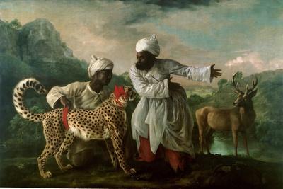 'Cheetah and Stag with Two Indians, C.1765' Giclee Print - George ...