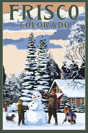 'Frisco, Colorado - Snowman Scene' Posters - Lantern Press | AllPosters.com