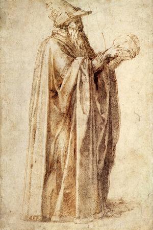 'Philosopher Holds Skull, 1502' Giclee Print - Michelangelo Buonarroti ...