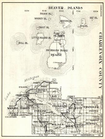 '1930, Charlevoix County, St. James, Big Beaver Island, Peaine, Hayes ...